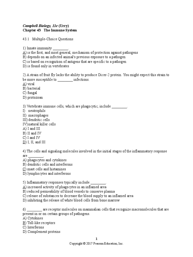 Chapter 43 The Immune System | PDF | Immune System | Antigen