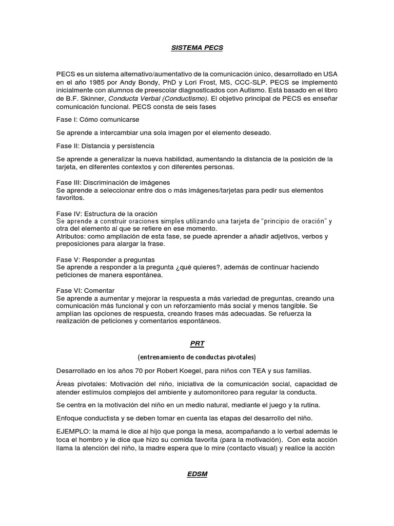 Métodos Terapia TEA | PDF | Espectro autista | Tecnología de ...