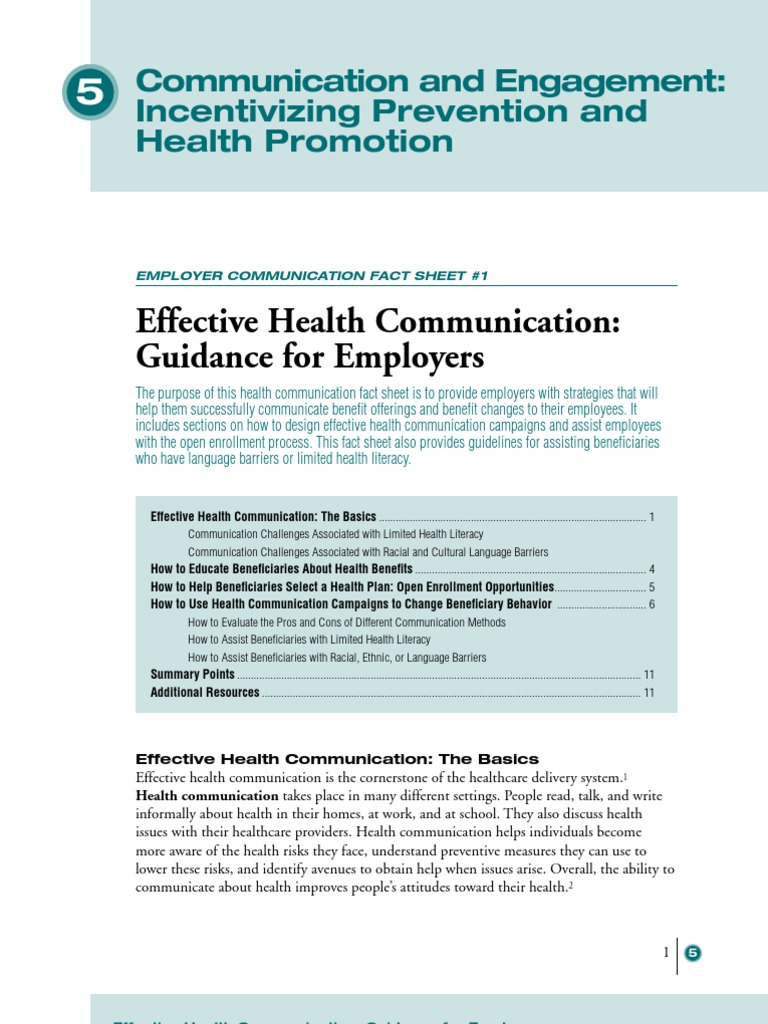 Effective Health Communication: Guidance For Employers | PDF | Internet ...