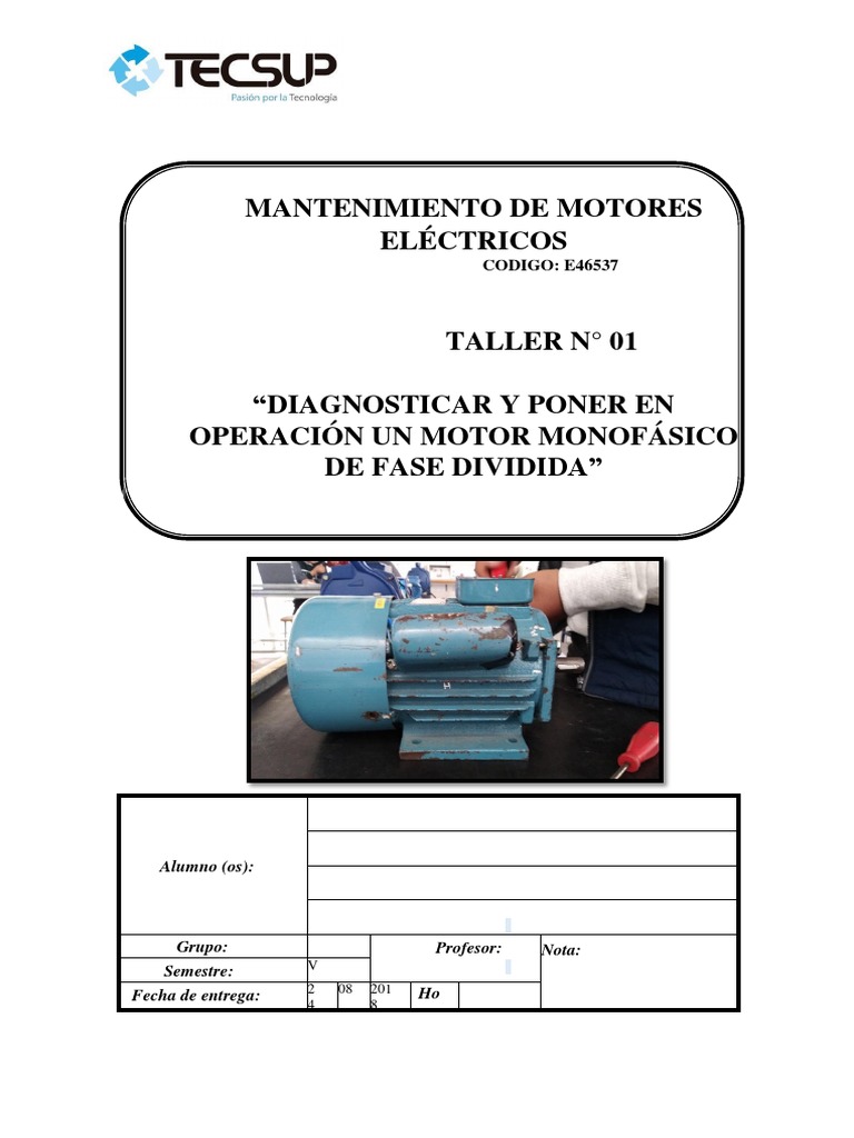T01-MME-Diagnosticar y Poner en Operación A Motores de Fase - 2 | PDF | Motor eléctrico ...