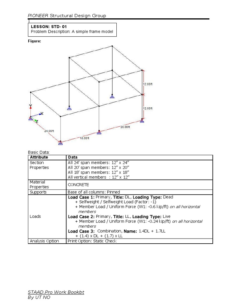 Staad Pro Work Book Pdf Pdf Beam Structure Engineering