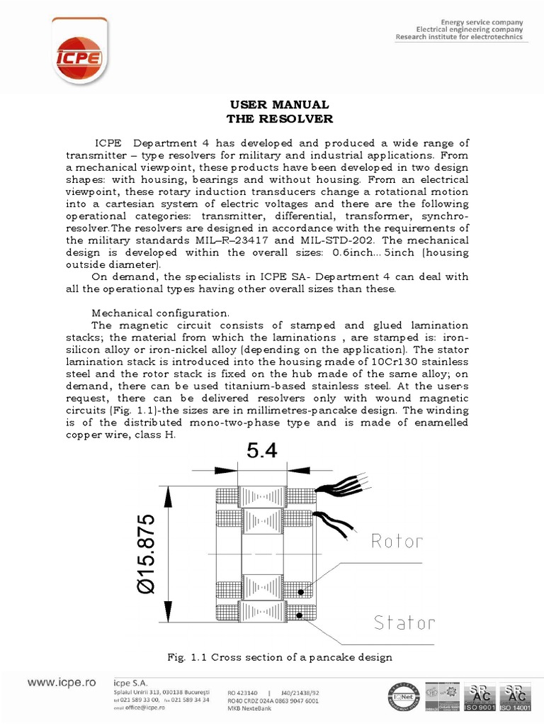 User Manual The Resolver | PDF | Transformer | Electrical Impedance