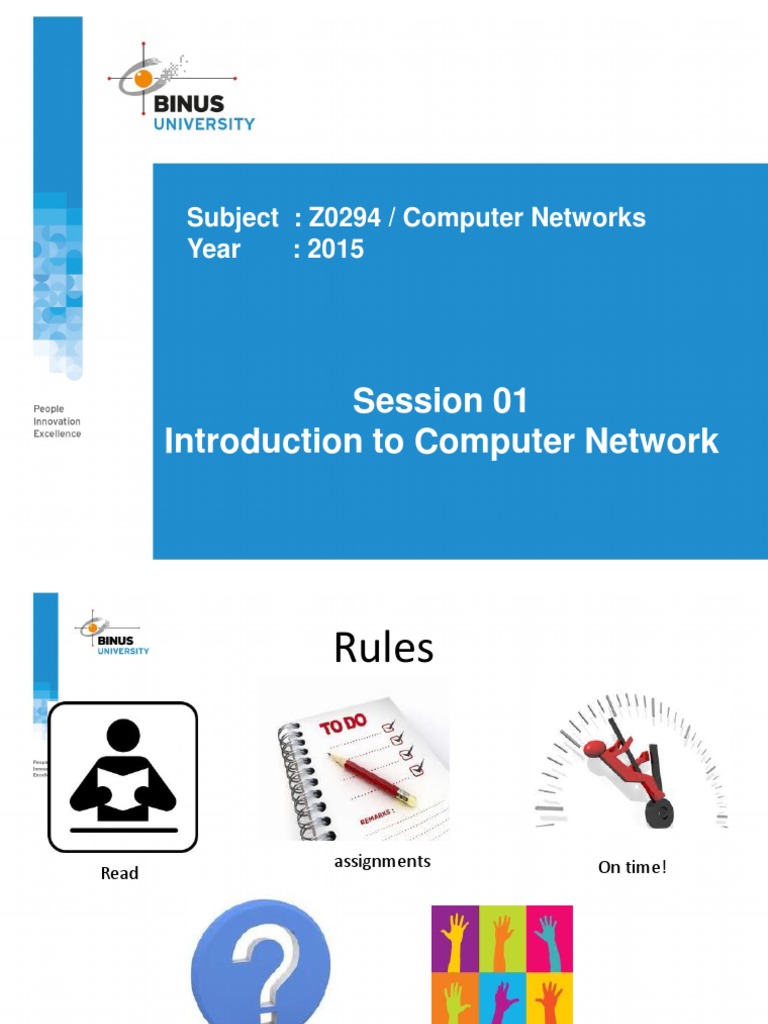 Session 01 Introduction To Computer Network: Subject: Z0294 / Computer ...