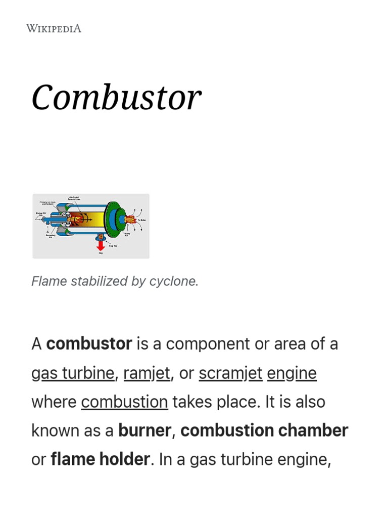 Combustor: Flame Stabilized by Cyclone | PDF | Jet Engine | Vehicle Parts