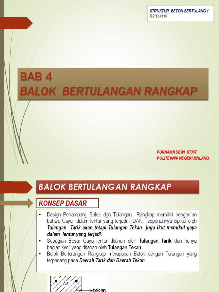 Balok Tulangan Rangkap - Fix | PDF