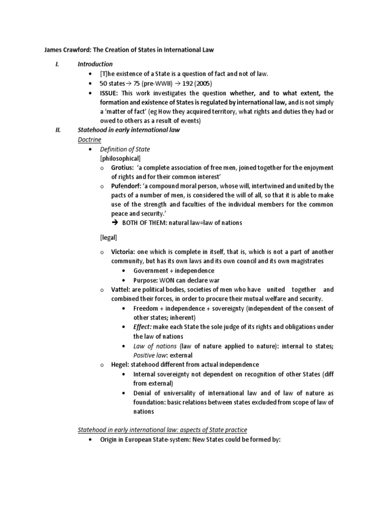 James Crawford: The Creation of States in International Law: Doctrine ...