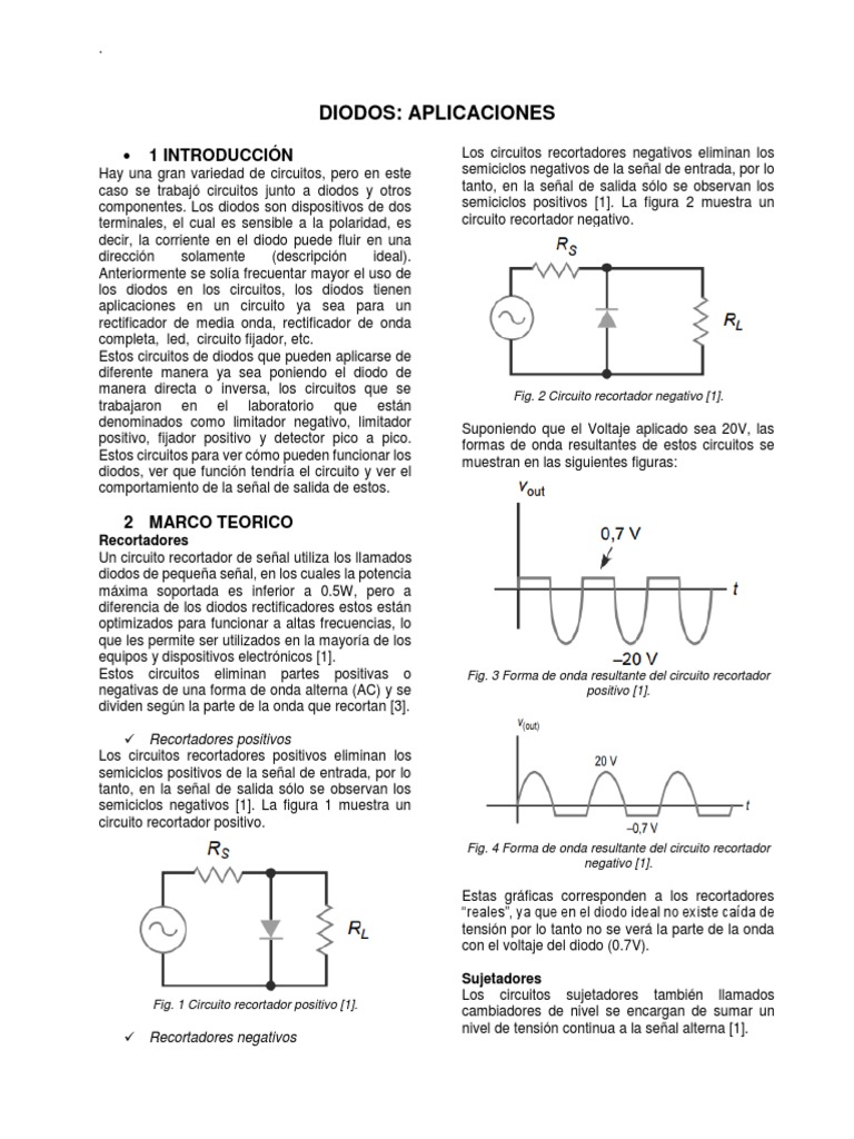 Informe #3 - Aplicaciones Con El Diodo (Recortadores y Sujetadores) | PDF | Rectificador | Diodo
