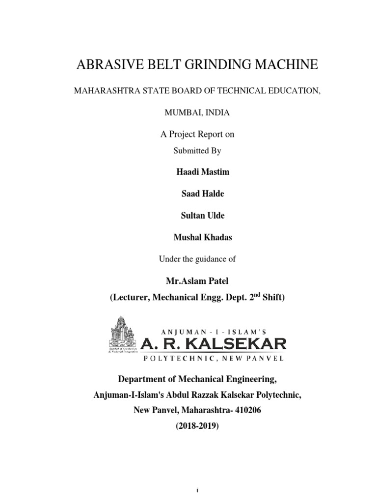 Abrasive Belt Grinder | PDF | Abrasive | Grinding (Abrasive Cutting)
