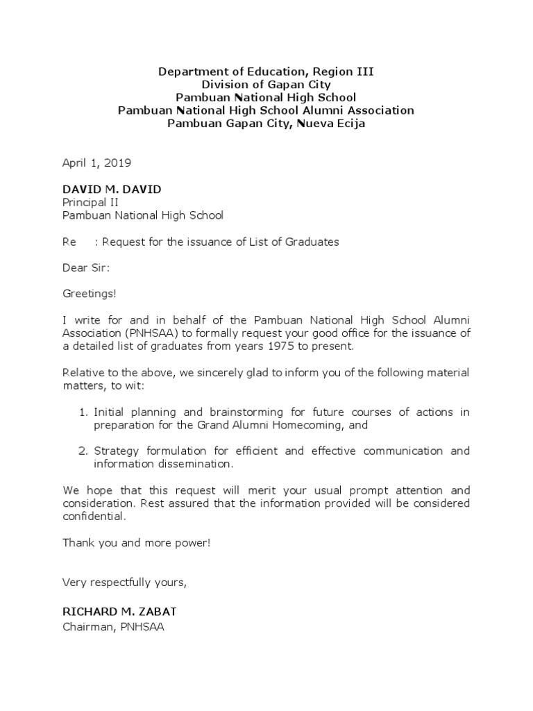 Alumni List Request for Homecoming Planning | PDF | Career & Growth