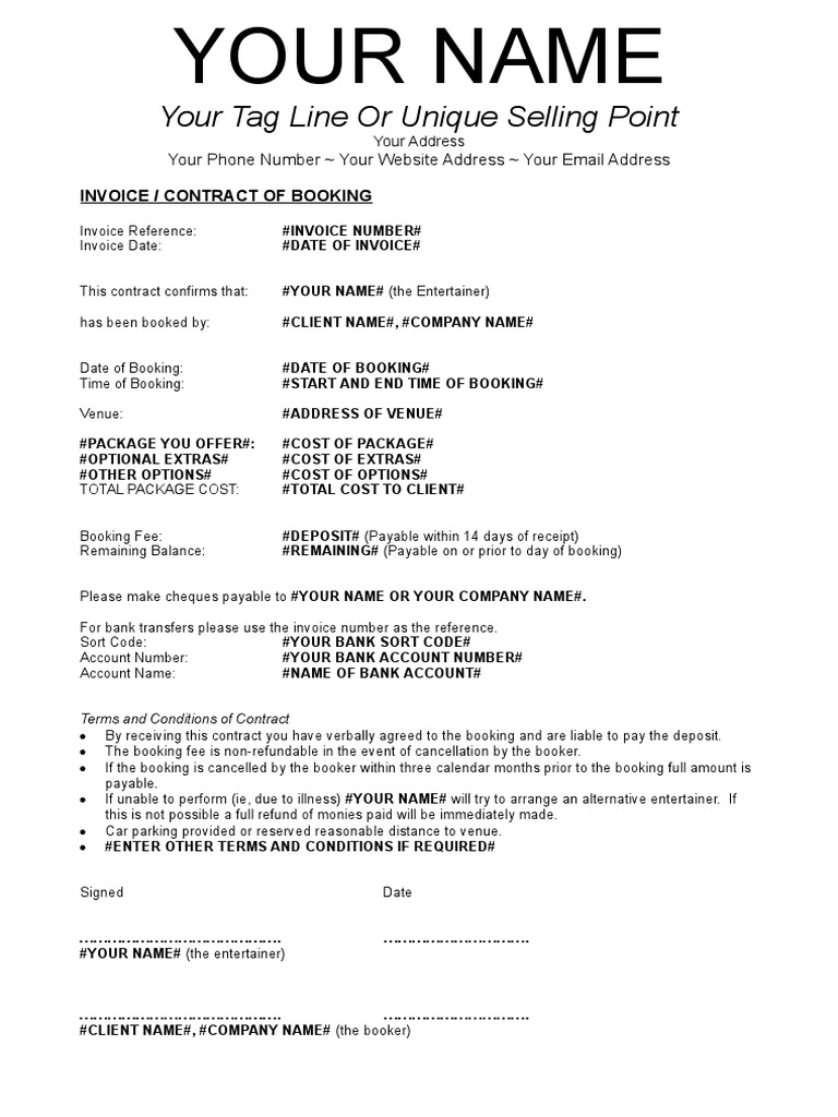 FREE 9 Client Booking Contract Template | PDF