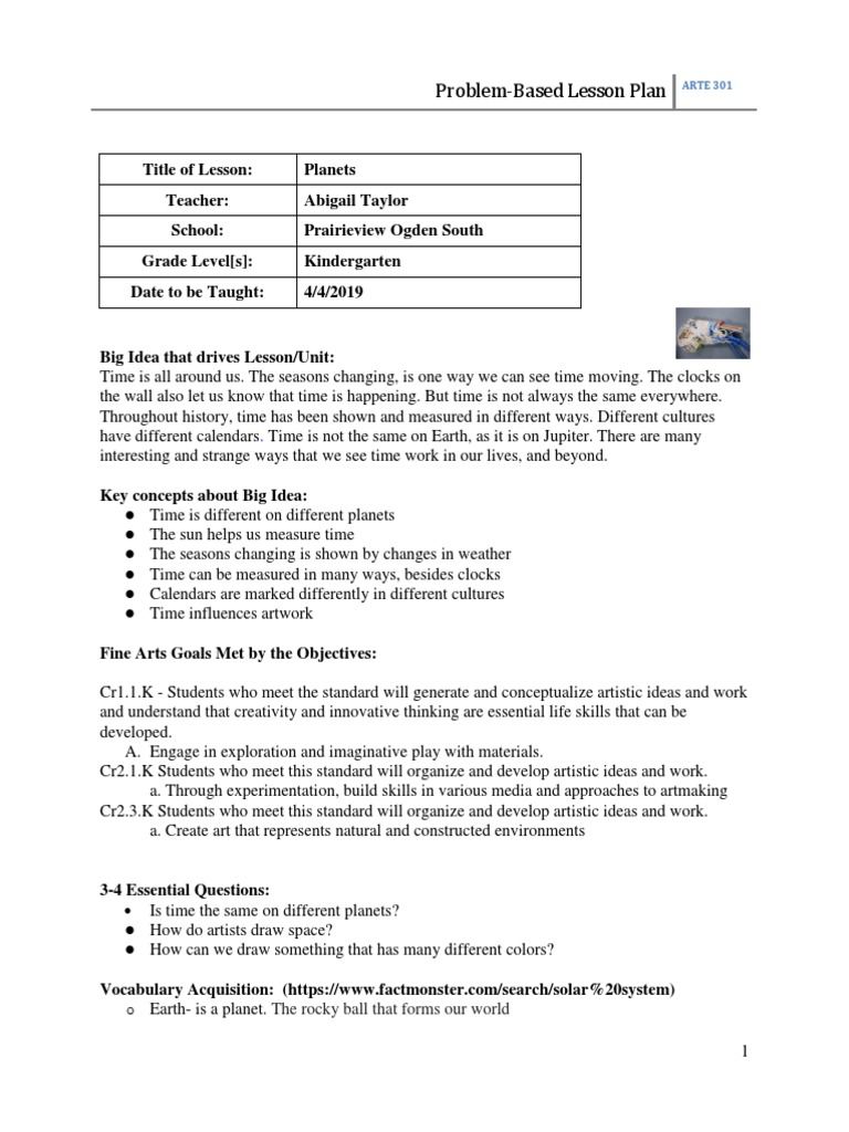 Problem-Based Lesson Plan: The Rocky Ball That Forms Our World | PDF ...