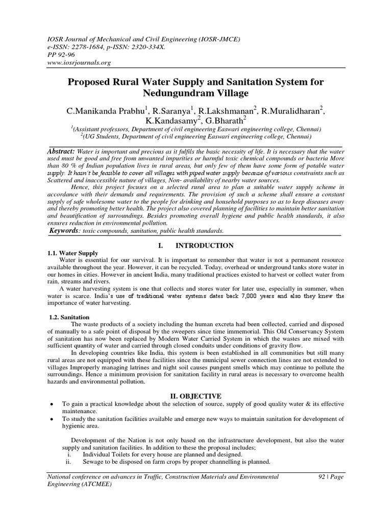 Review Paper - Rural Water Supply Scheme | PDF | Drinking Water ...
