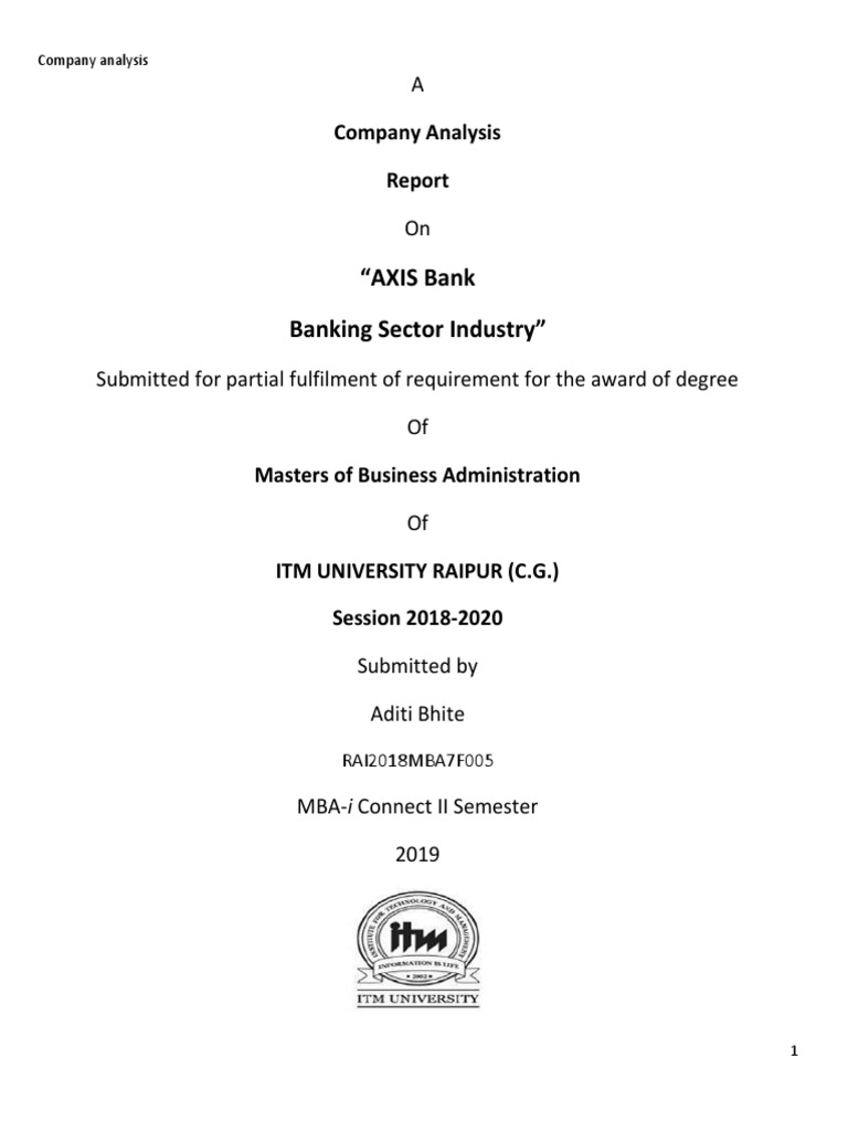 Axis Bank Company Analysis Report | PDF | Hsbc | Banks