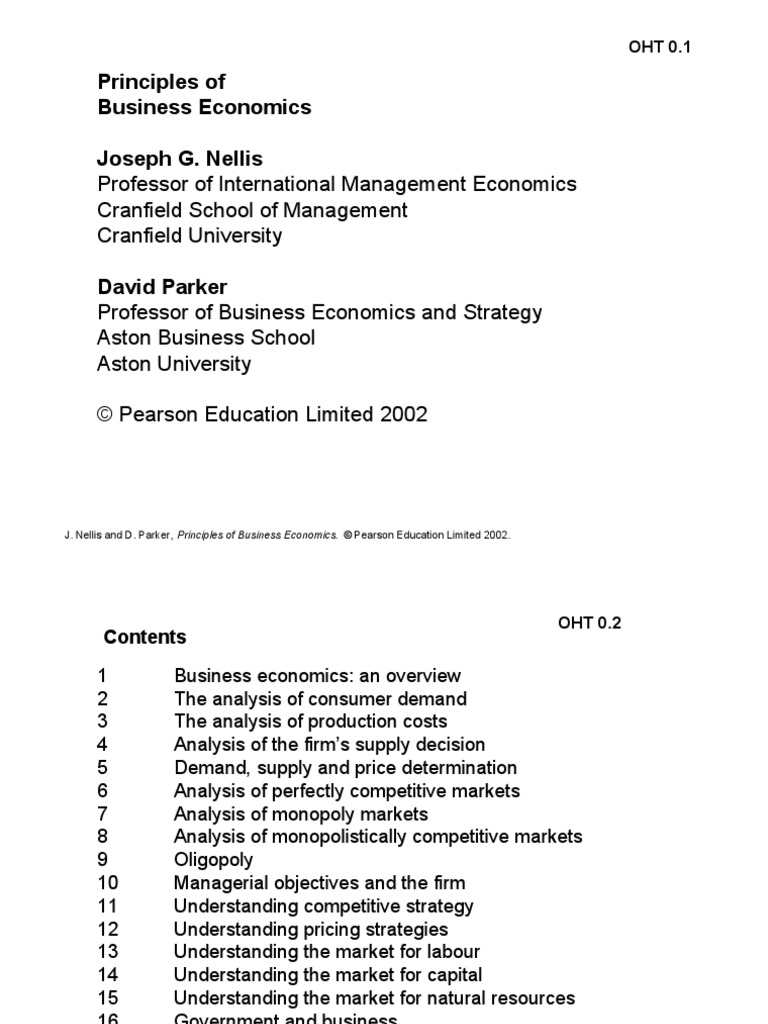 Principles of Business Economics Joseph G. Nellis | PDF | Demand ...