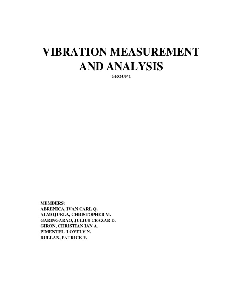 Vibration Measurement and Analysis | PDF | Accelerometer | Manufactured ...