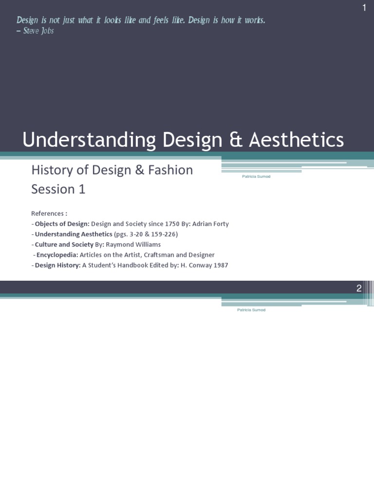 Understanding Design & Aesthetics: History of Design & Fashion Session ...