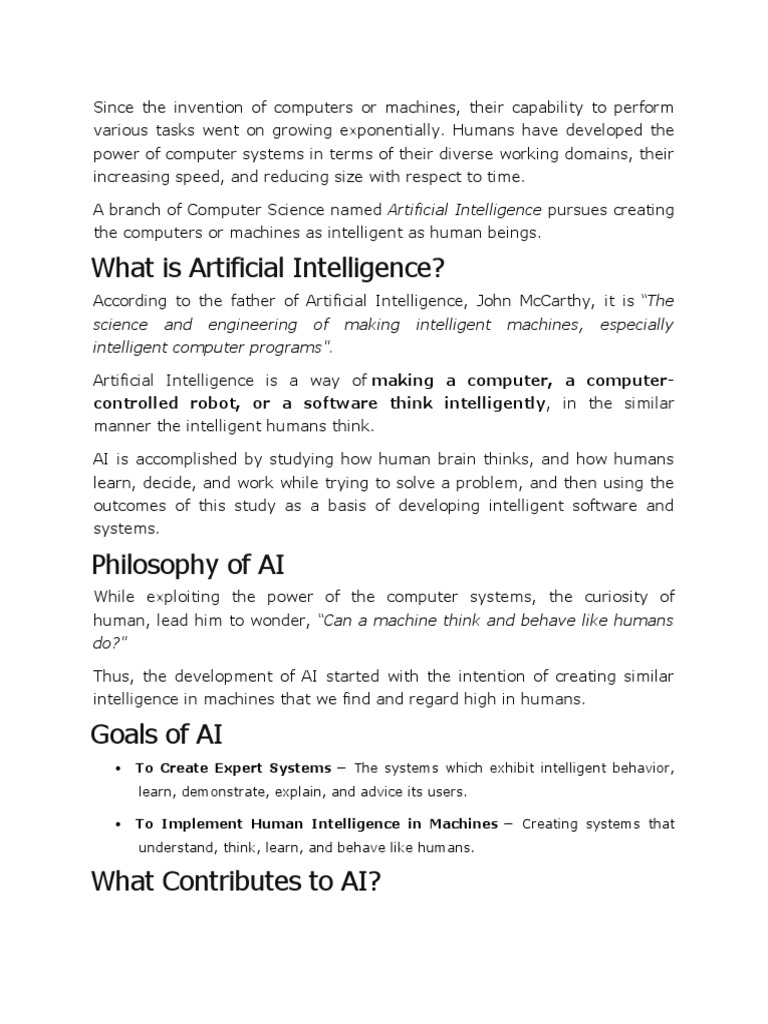 Understanding Artificial Intelligence Basics | PDF | Artificial Intelligence | Intelligence (AI ...