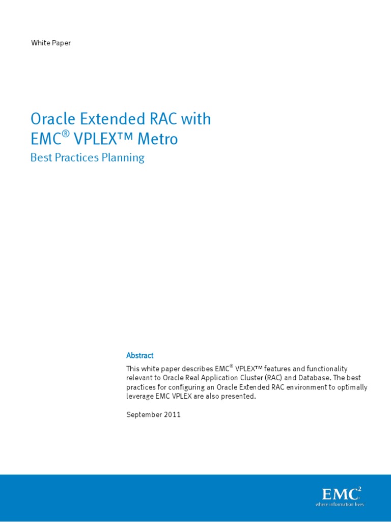 h8930 Vplex Metro Oracle Rac WP | PDF | Oracle Database | Scalability