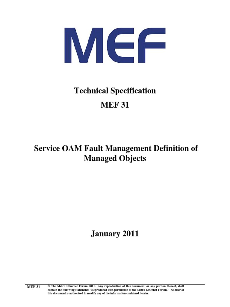 Mef 31 | PDF | Networking Standards | Telecommunications