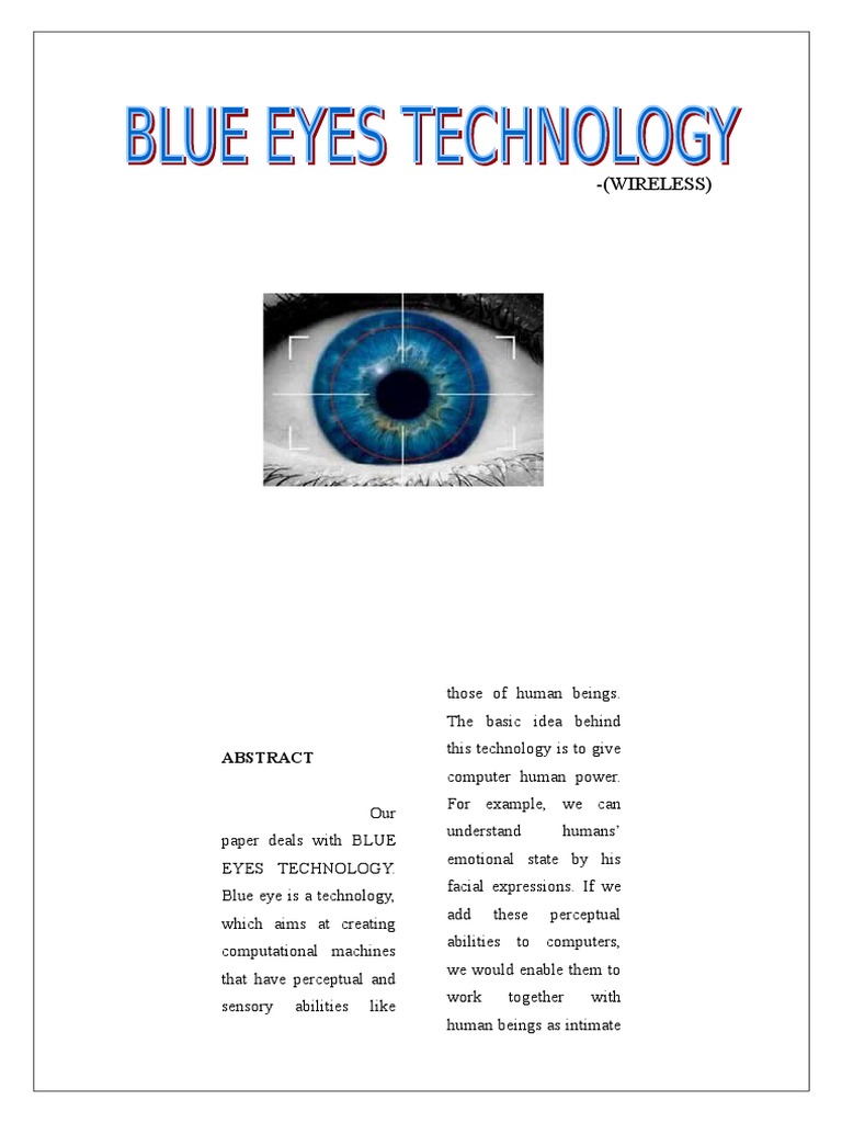 Blue Eyes Technology IEEE FORMAT | PDF | Analog To Digital Converter ...