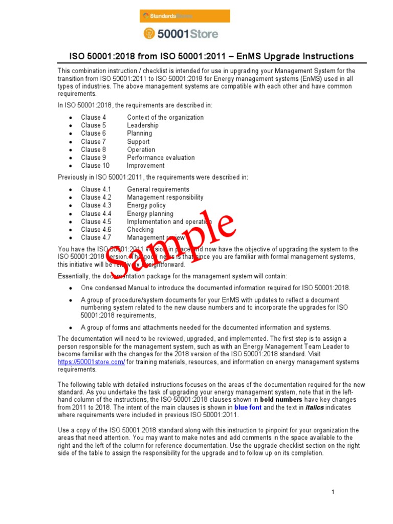 Changes in ISO 50001 2018-Standard | PDF | Energy Management ...