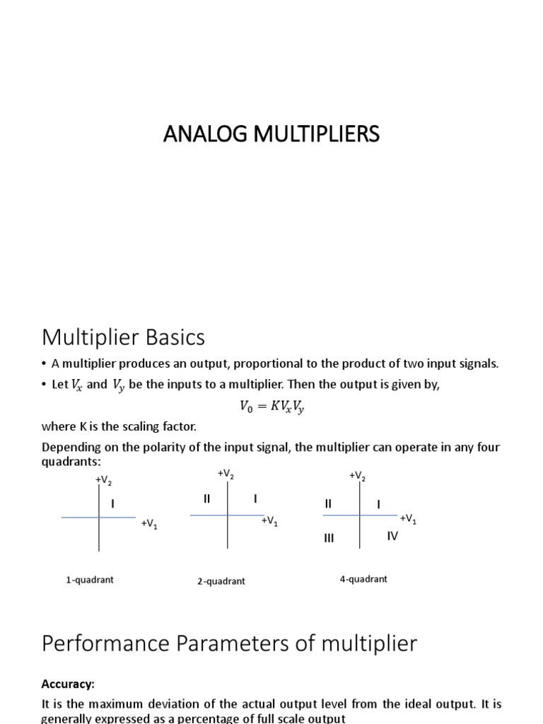 Analog Multiplier Fundamentals: A Guide to Multiplier Basics ...