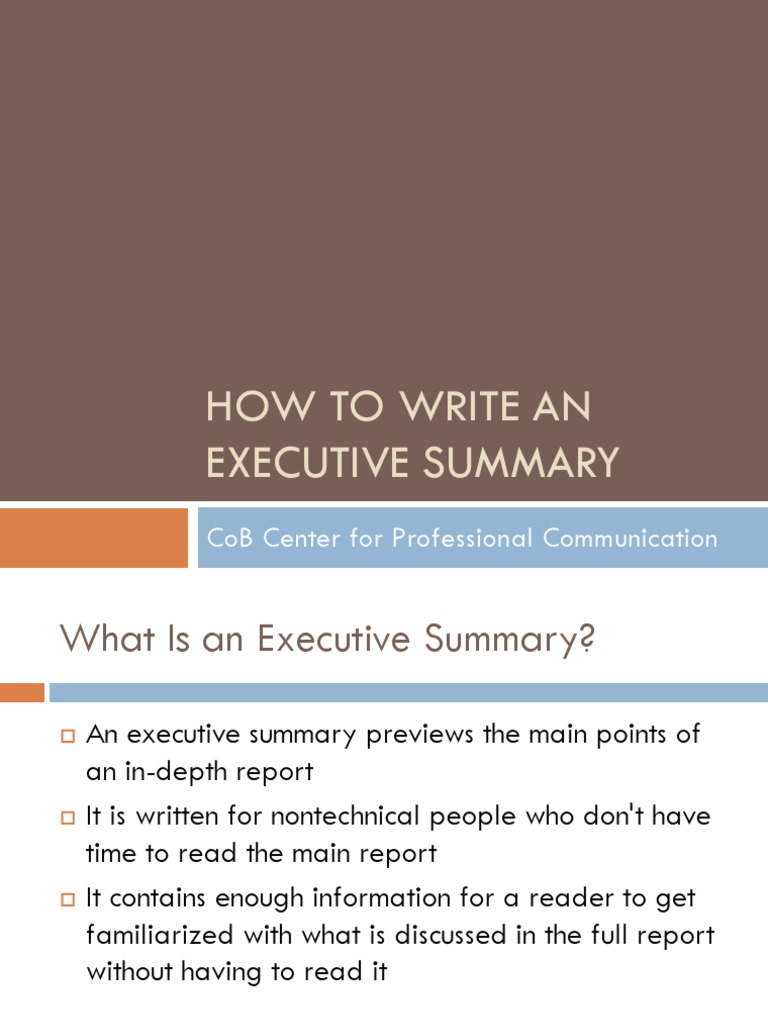 How To Write An Executive Summary | PDF | Ford Motor Company | Supply Chain