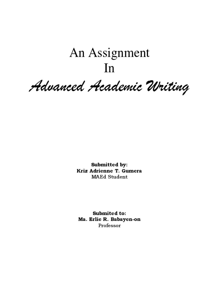 Advanced Academic Writing: An Assignment in | PDF | Teachers | Motivation