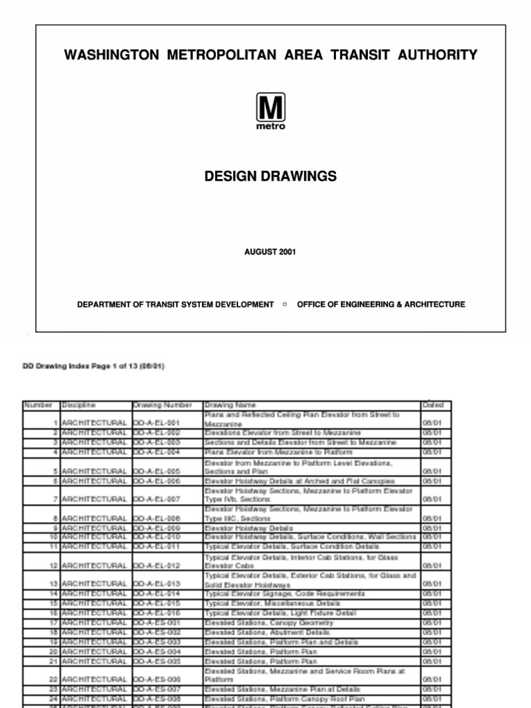 Volume 6 Part 1 - WMATA Design Directive Drawings PDF | PDF | Train ...