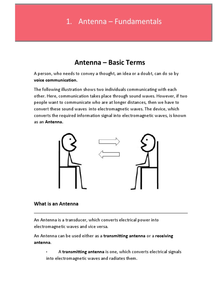 1 - Antenna - Fundamentals | PDF | Antenna (Radio) | Bandwidth (Signal Processing)