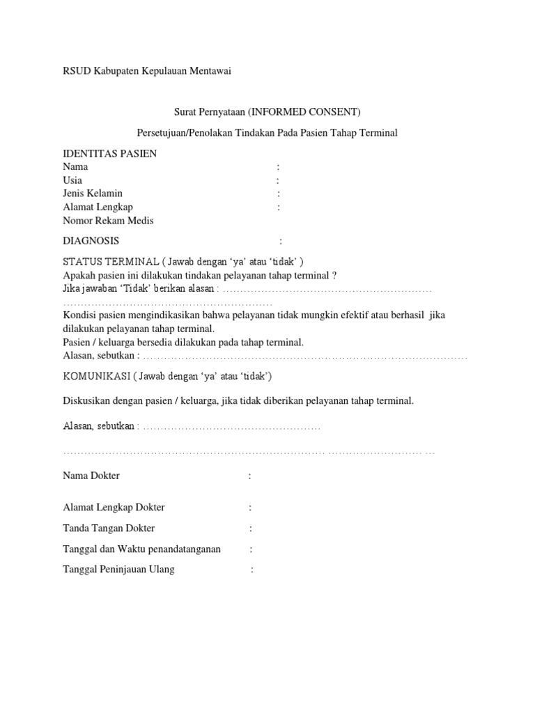 Informed Consent Pasien Terminal | PDF