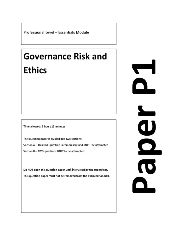 Acca P1 Mock Exam Questions Pdf Internal Audit Audit Committee