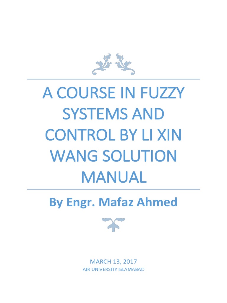 A Course in Fuzzy Systems and Control by Li Xin Wang Solution Manual | PDF | Computers