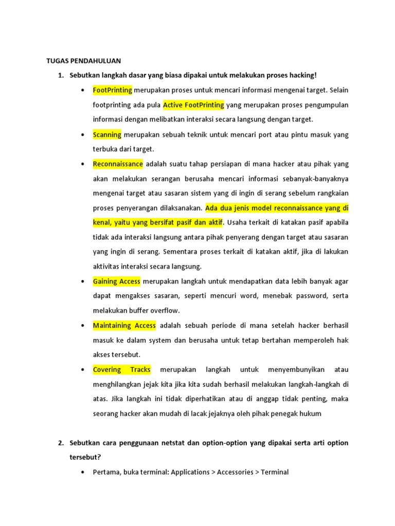 Tugas Pendahuluan 1. Sebutkan Langkah Dasar Yang Biasa Dipakai Untuk ...