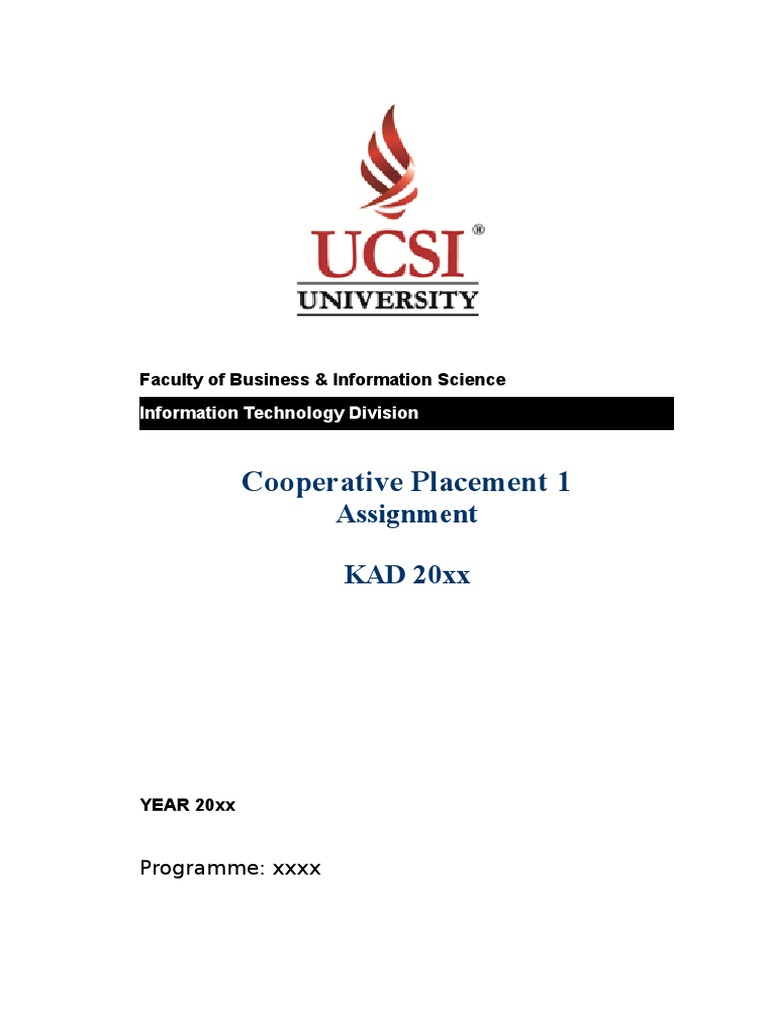 (Answer Scheme) Report Format - Co-Operative Placement | PDF | Learning ...