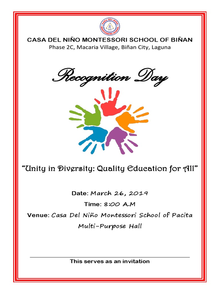 Recognition Day Invitation 2019 | PDF