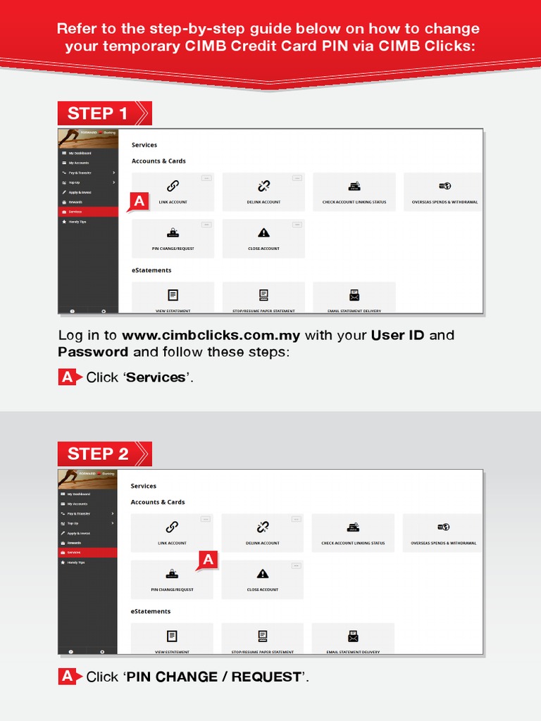 Step 1: Refer To The Step-By-Step Guide Below On How To Change Your Temporary CIMB Credit Card ...