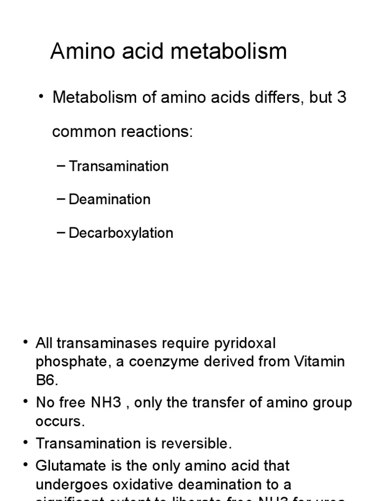 Transamination | PDF | Transaminase | Alanine