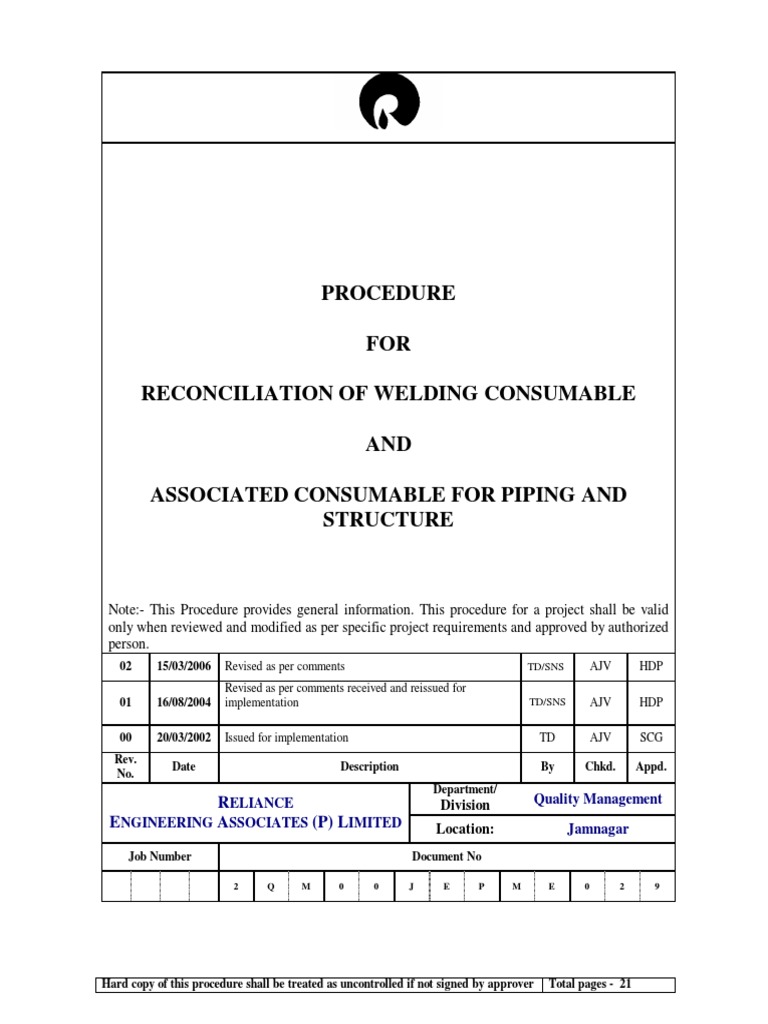 Welding Consumable Reconcilation | PDF | Welding | Construction