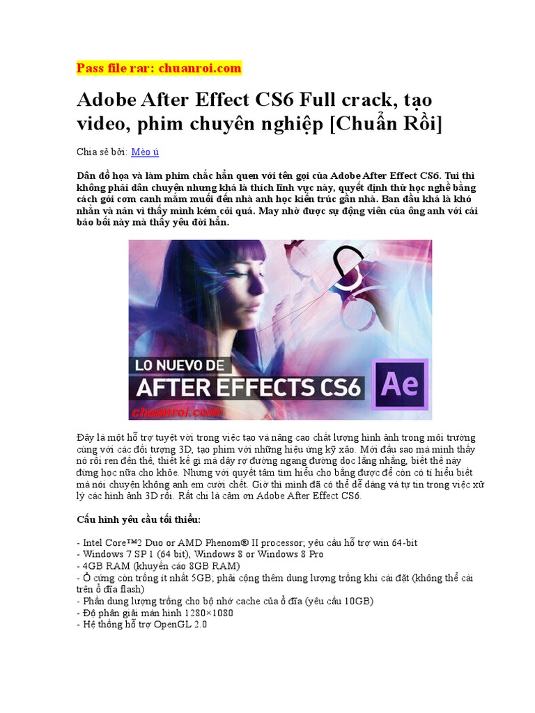 Adobe After Effect CS6 Full Crack 64bit | PDF