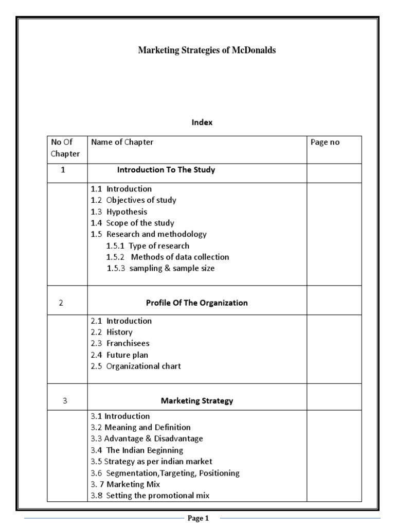 Final Black Book Project | PDF | Promotion (Marketing) | Mc Donald's