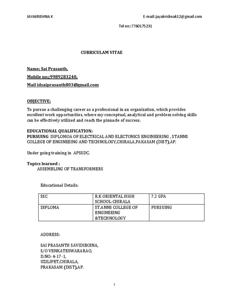 Prasanth Resume | PDF