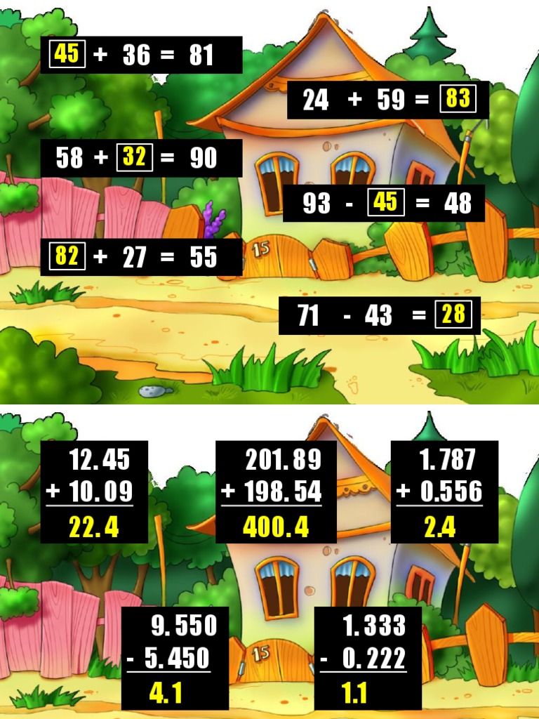 Adding and Subtracting Whole Numbers and Decimals | PDF