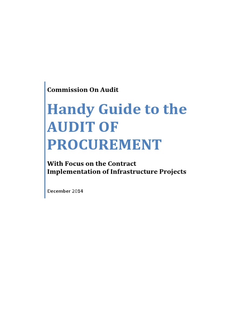 Guide On The Audit of Procurement | PDF | Audit | Procurement