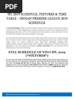 IPL 2023 Schedule and Venues | PDF | Summer Sports | Cricket