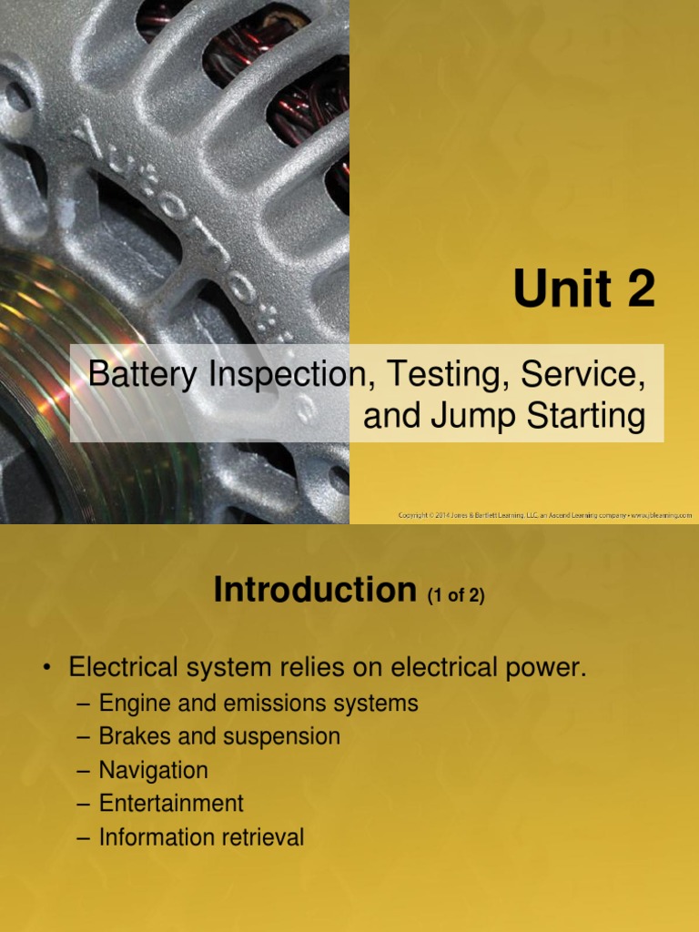 Unit 2 - Battery Inspection, Testing, Service, and Jump Starting | PDF ...
