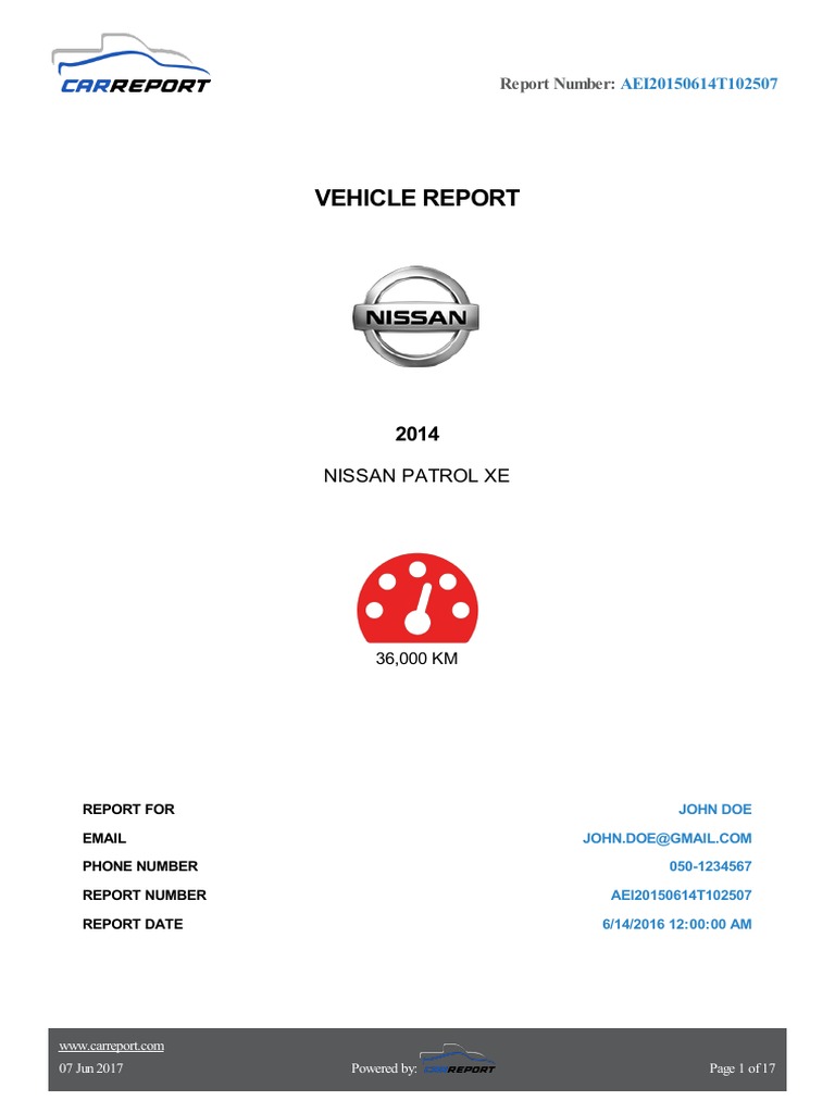 Sample Report | PDF | Fuel Economy In Automobiles | Used Car