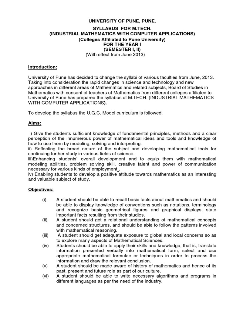 2 - M.tech - Industrial Mathematics With Computer Applications | PDF ...