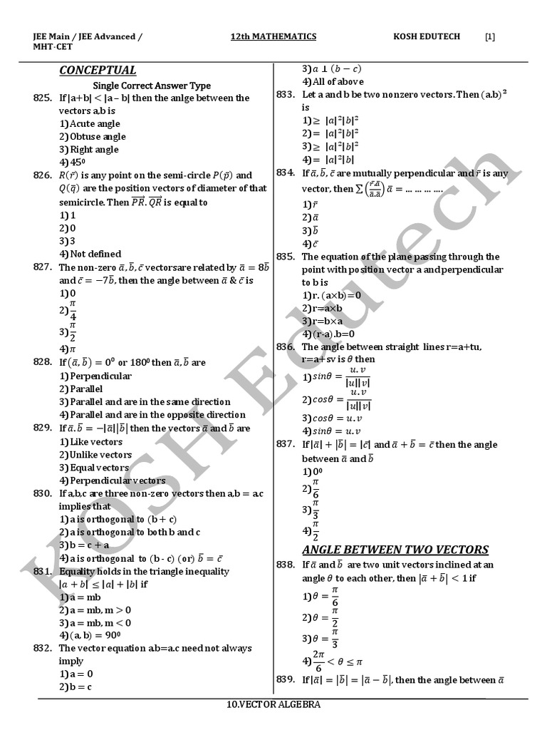 Dot or Scalar Product of Vectors (Mm10) | PDF | Triangle | Euclidean Vector