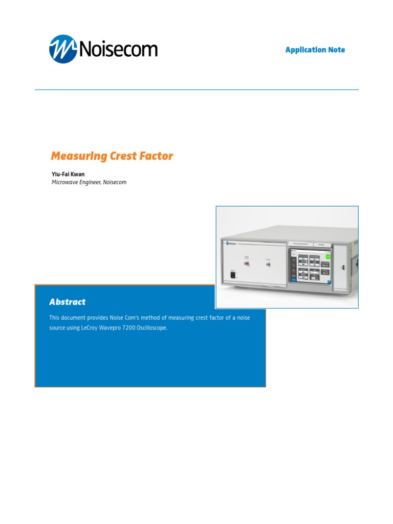 Measuring Crest Factor: Application Note | PDF | Telecommunications ...